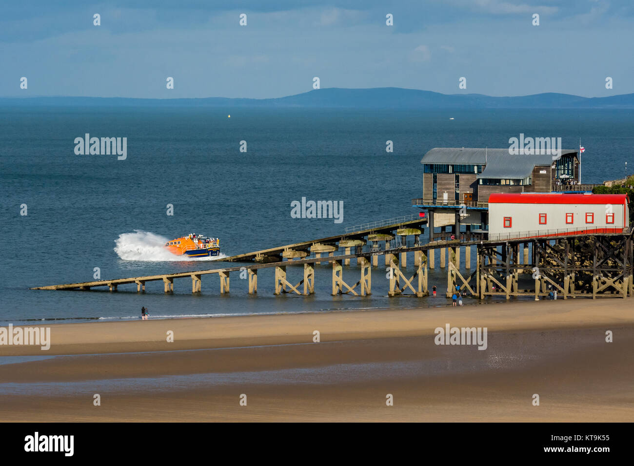 Training Launch of the Tenby Lifeboat, Pembrokeshire, Wales, August ...