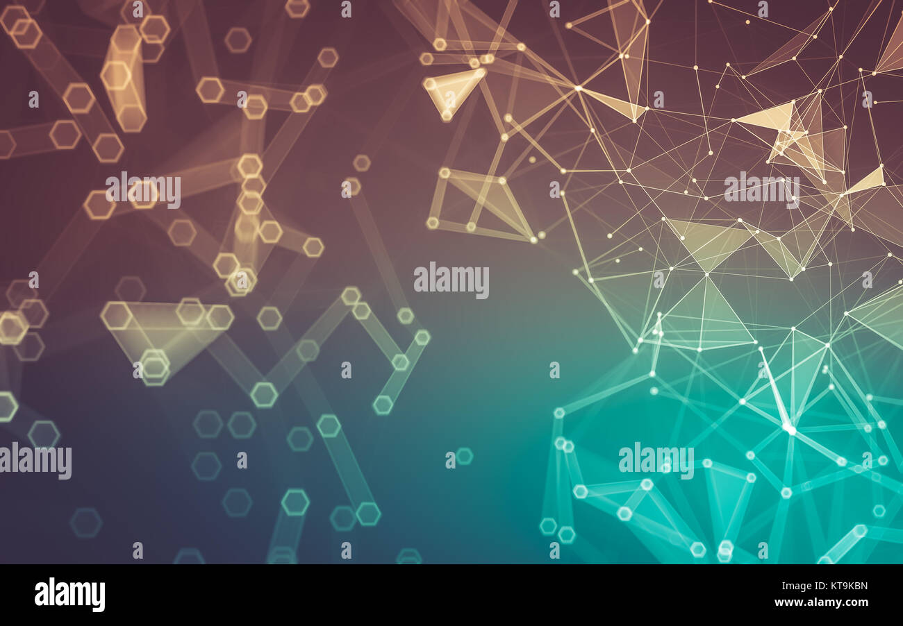 Abstract polygonal space low poly dark background, 3d rendering Stock ...