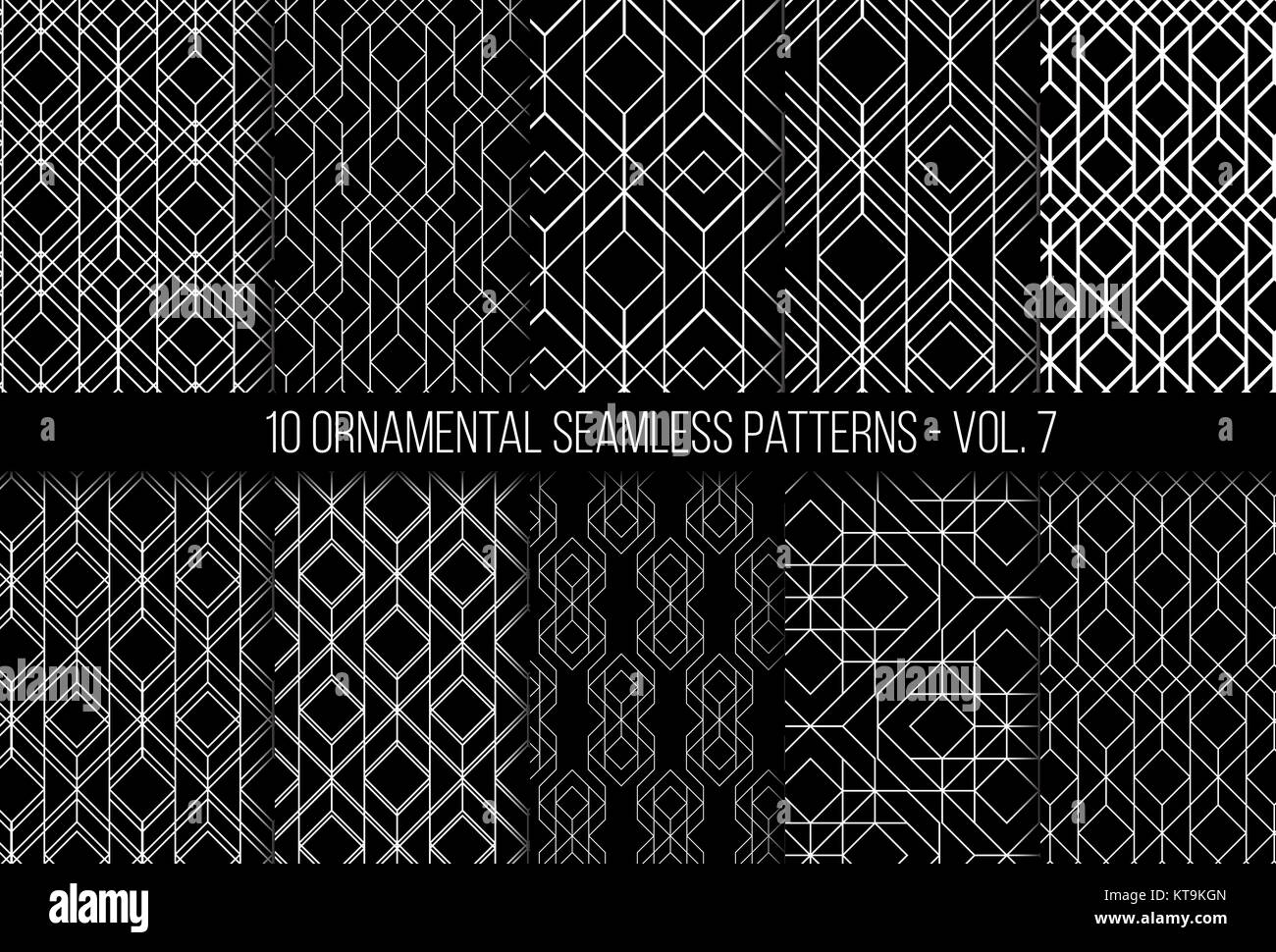 Set of universal different geometric seamless patterns Stock Photo - Alamy