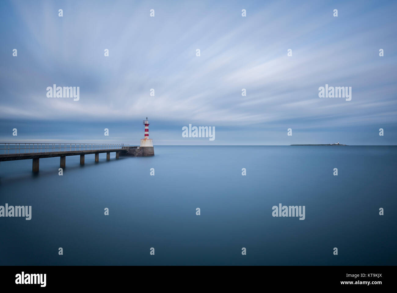 Amble Pier in Northumberland Stock Photo - Alamy