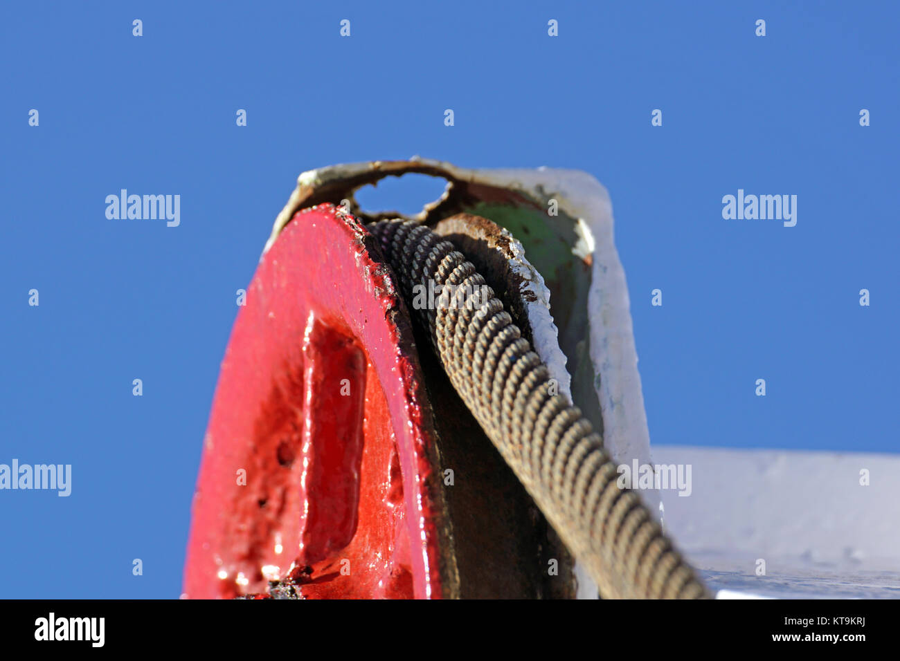 nautical pulley with blur in perspective Stock Photo - Alamy