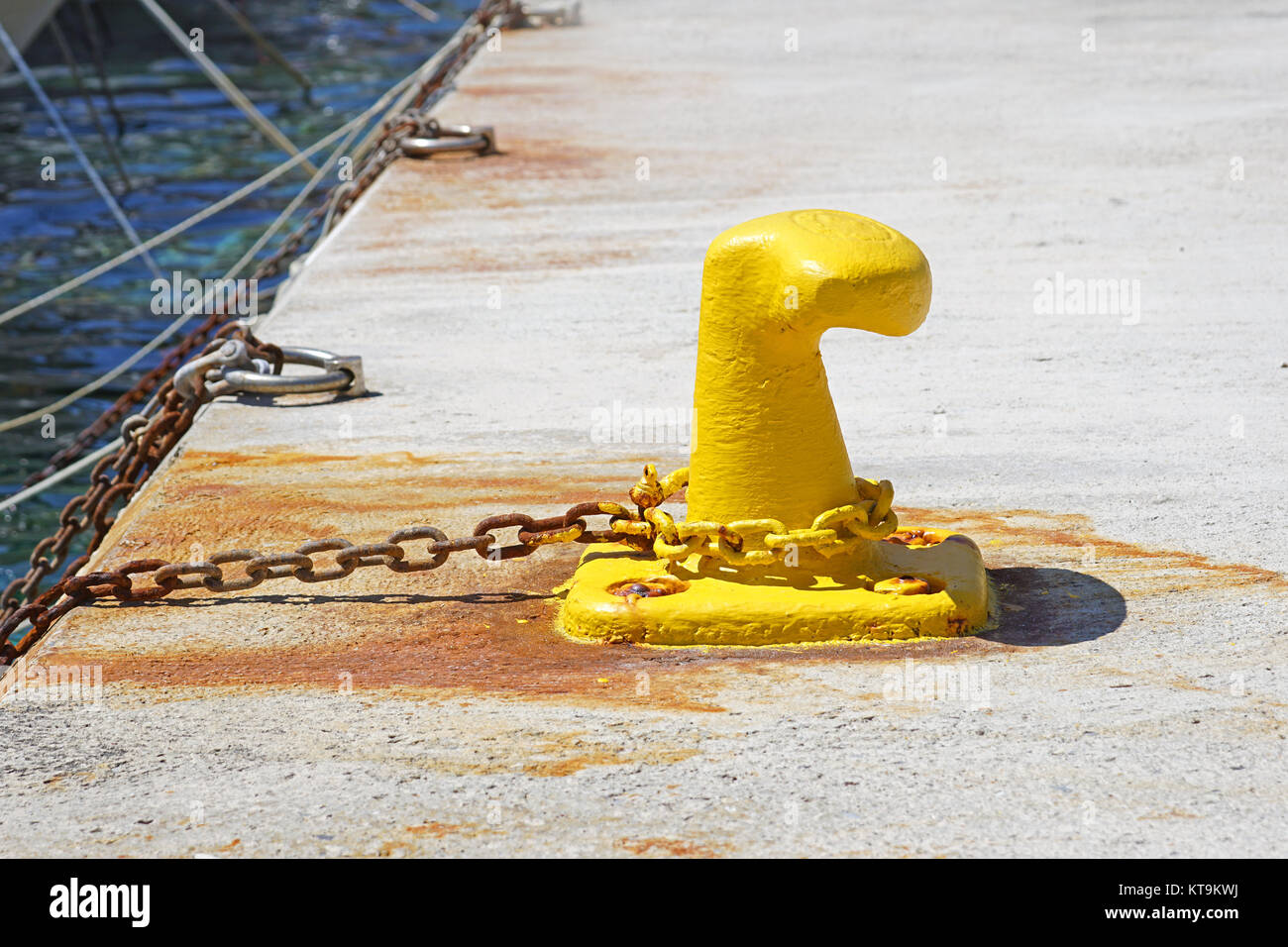 nautical anchor chains on the pier Stock Photo - Alamy
