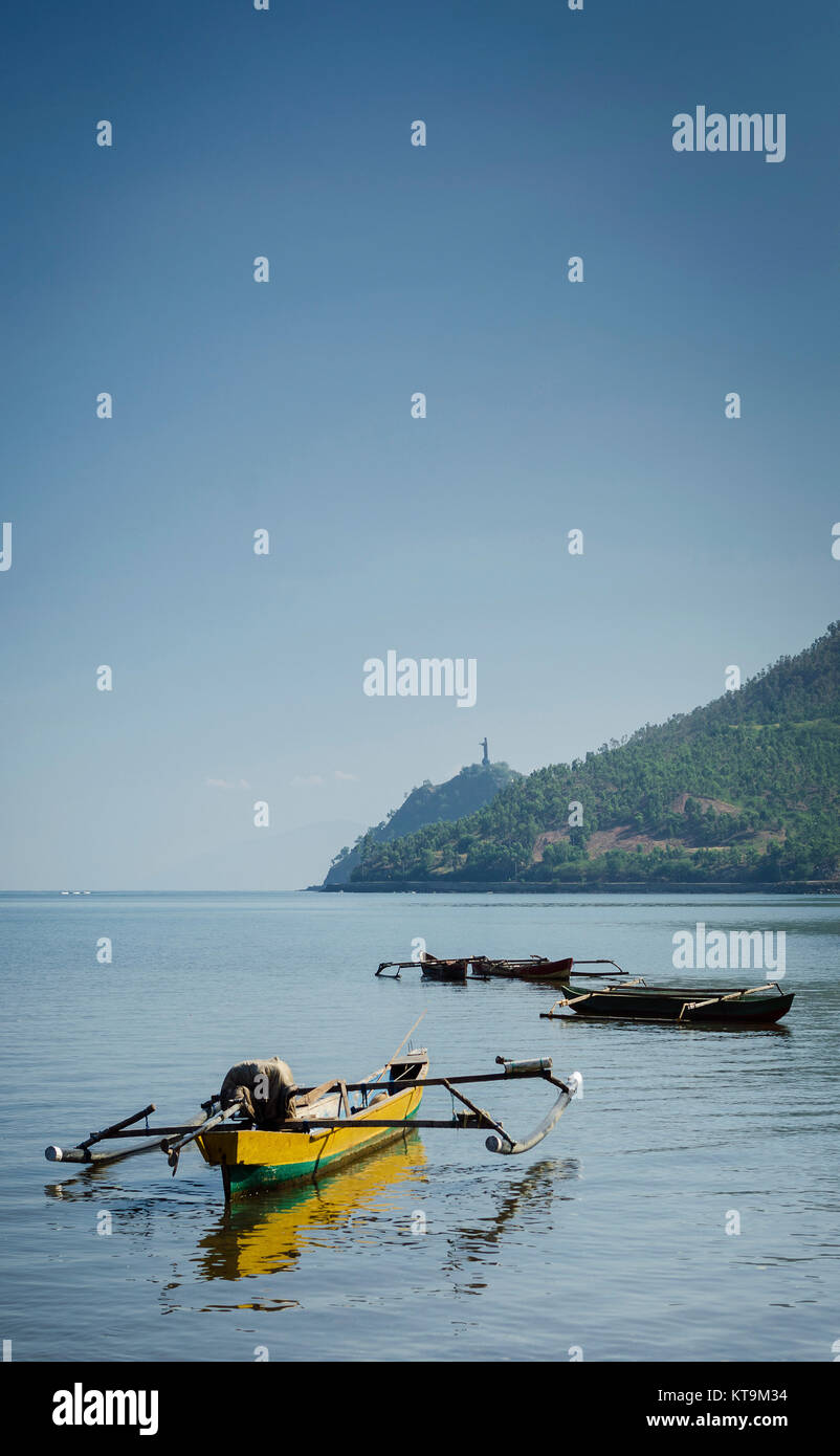 coast beach landscape view and boat near dili in east timor leste Stock ...