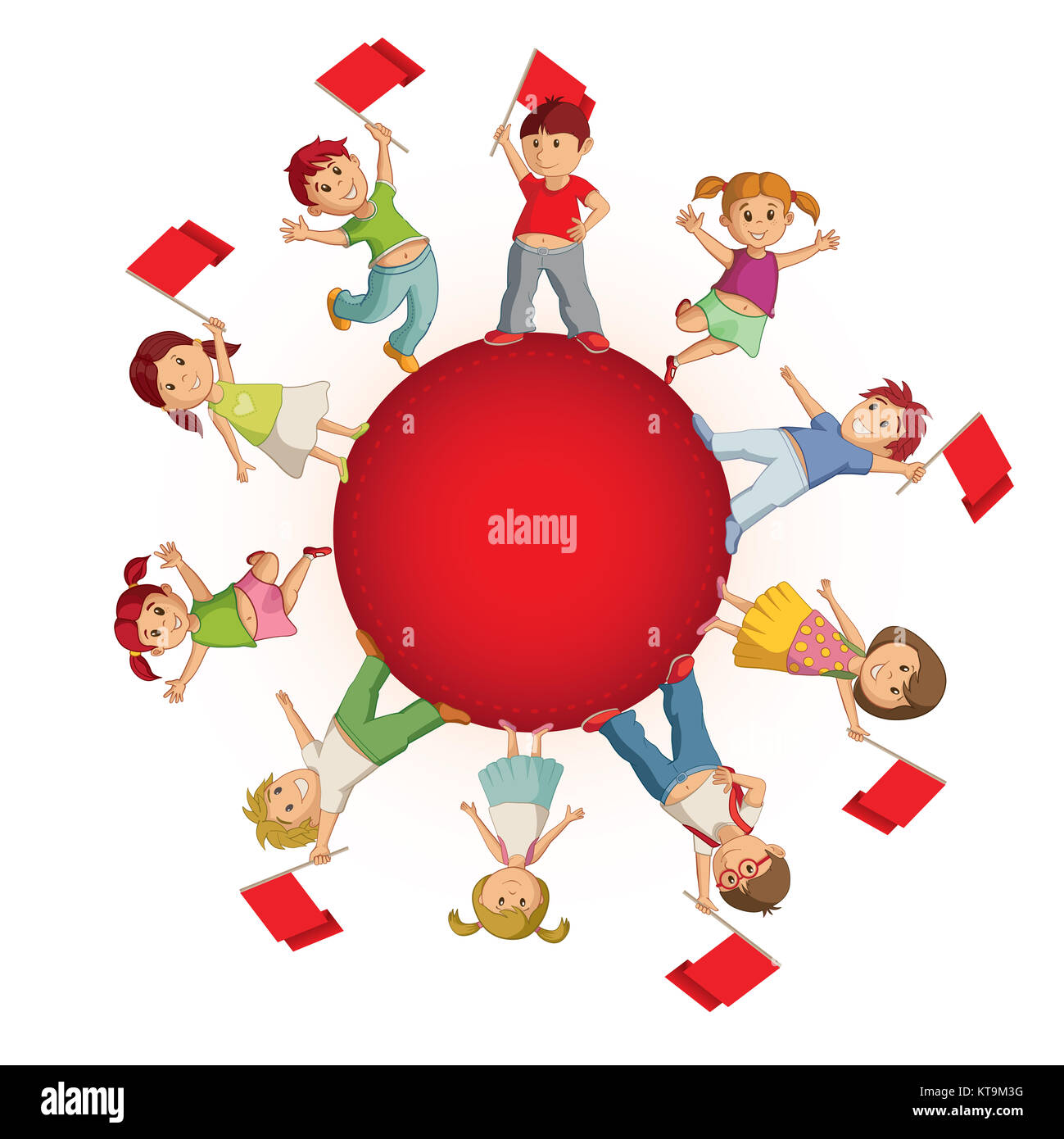 Children world flags group hi-res stock photography and images - Alamy