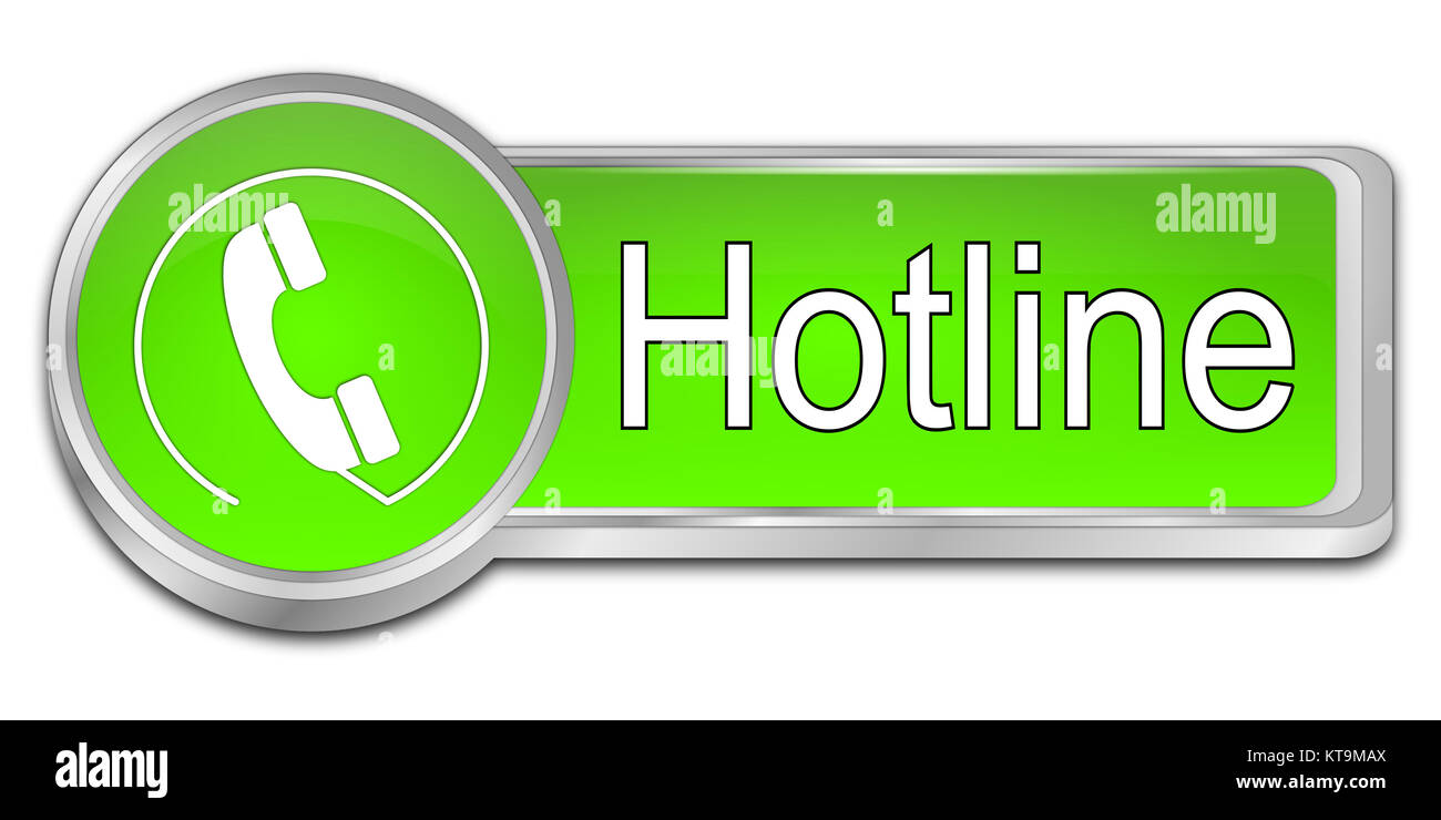 green Hotline Button â€“ 3D illustration Stock Photo - Alamy