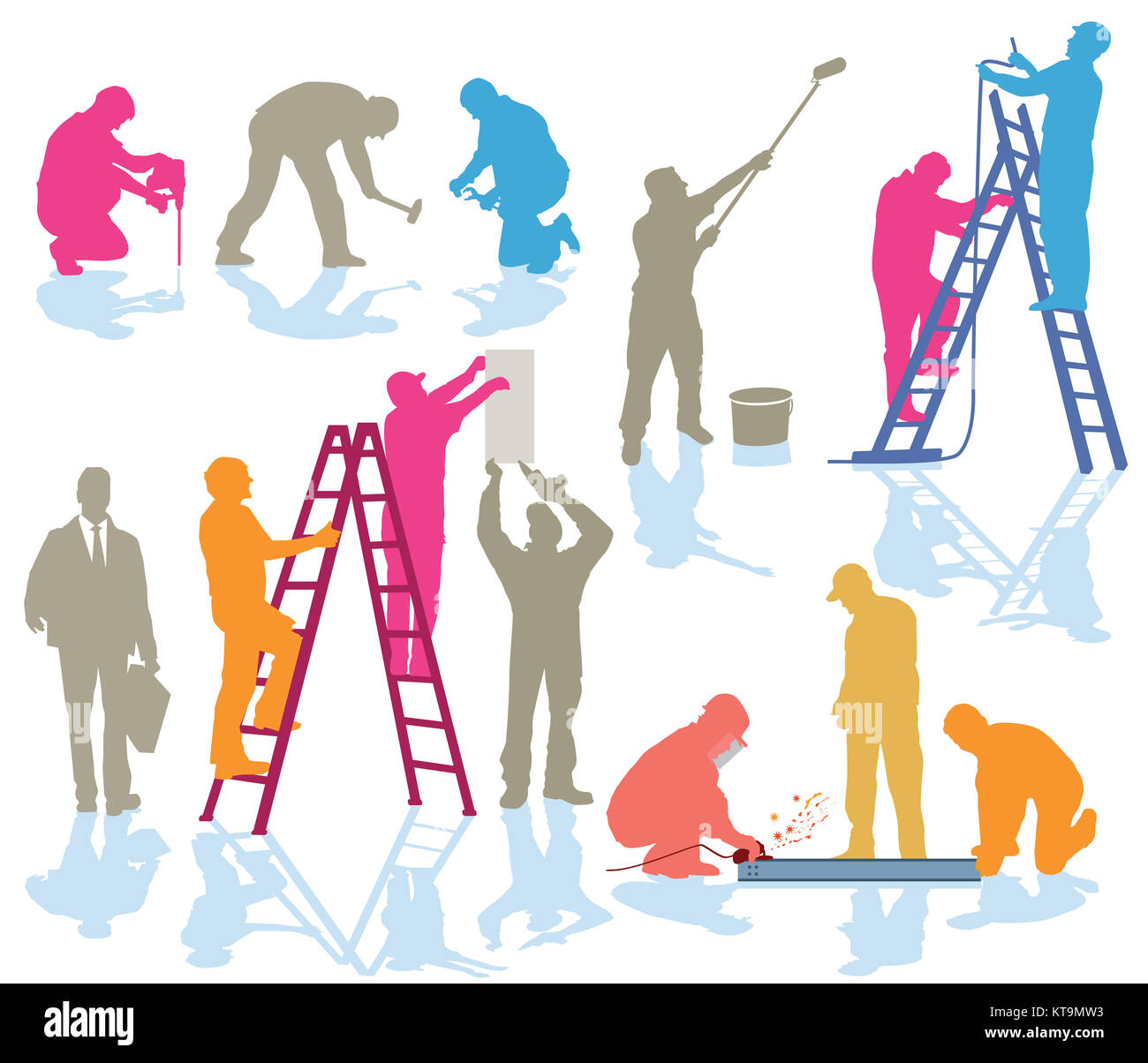 craftsman working at the construction site Stock Photo - Alamy