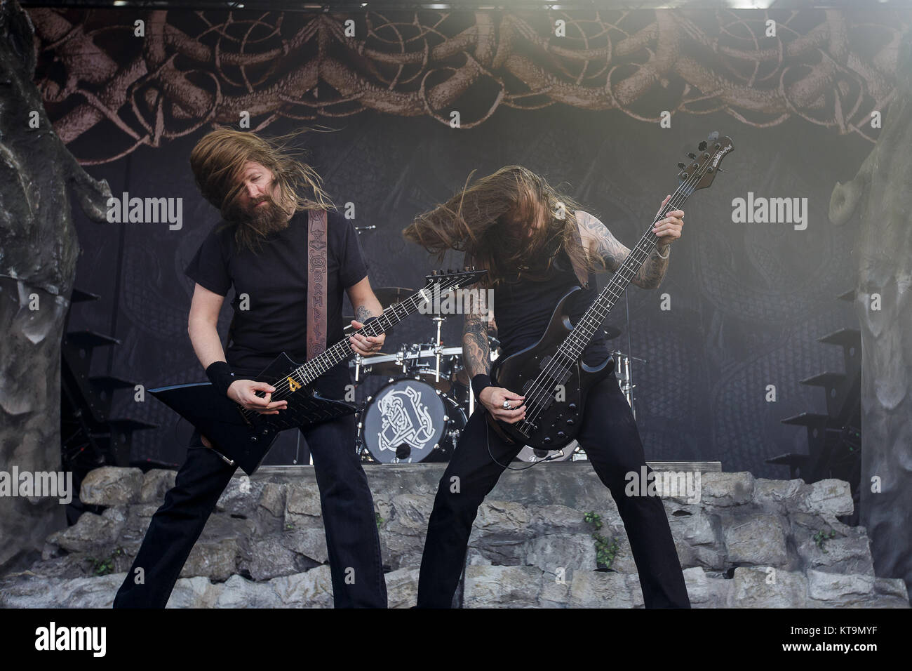 The Swedish melodic death metal band Amon Amarth performs a live ...