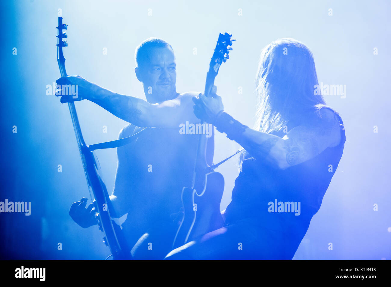 The Finnish heavy metal band Amorphis performs a live concert at ...