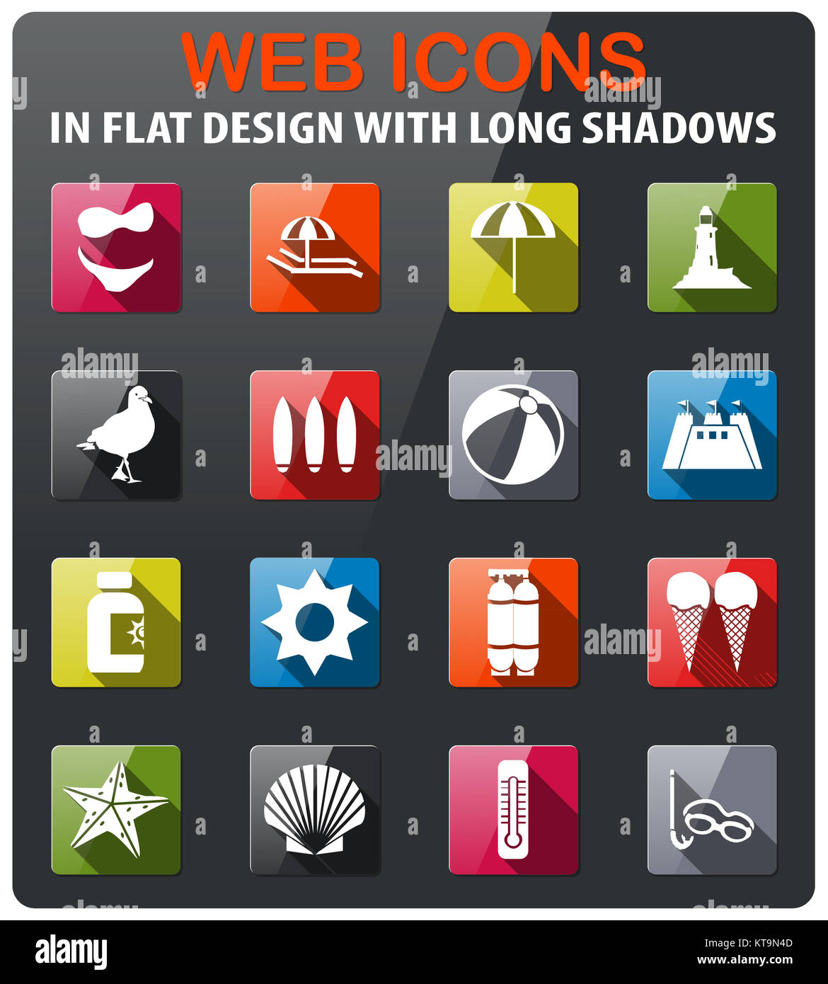 beach icon set Stock Photo - Alamy