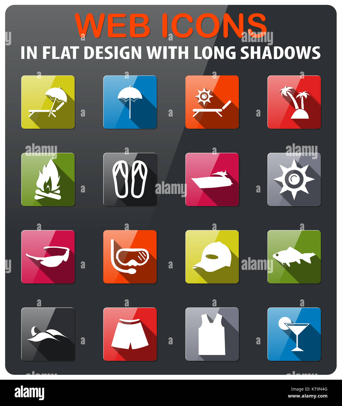 beach icon set Stock Photo - Alamy