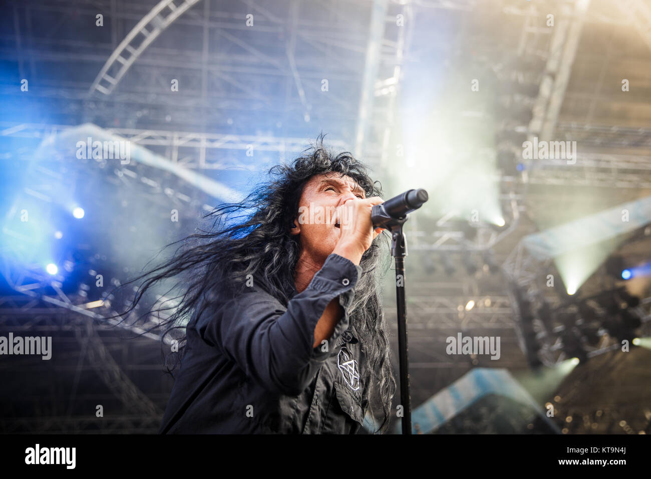 The American trash metal band Anthrax performs a live concert at the ...