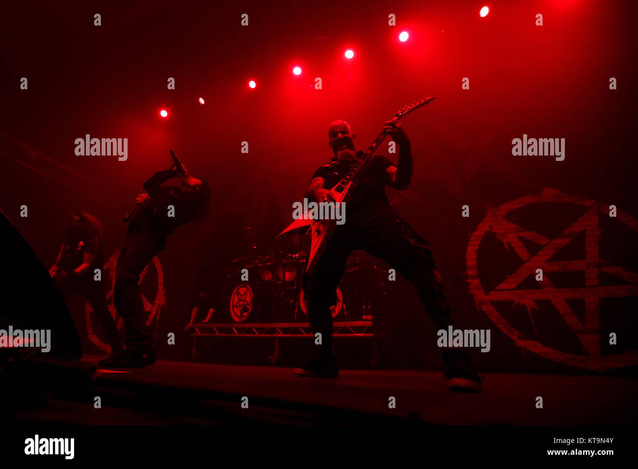 The American thrash metal band Anthrax performs a live concert at ...
