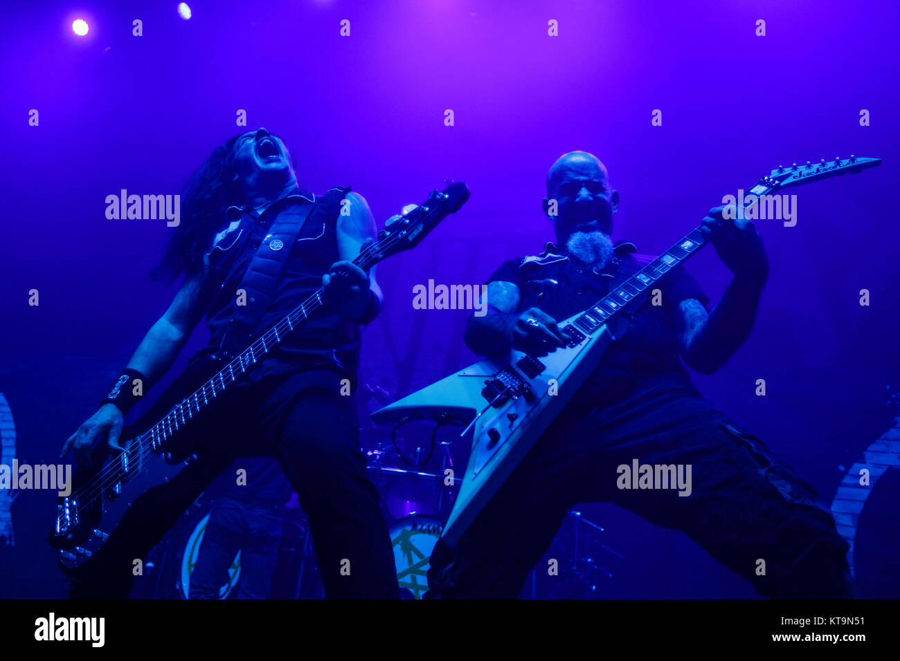The American thrash metal band Anthrax performs a live concert at ...