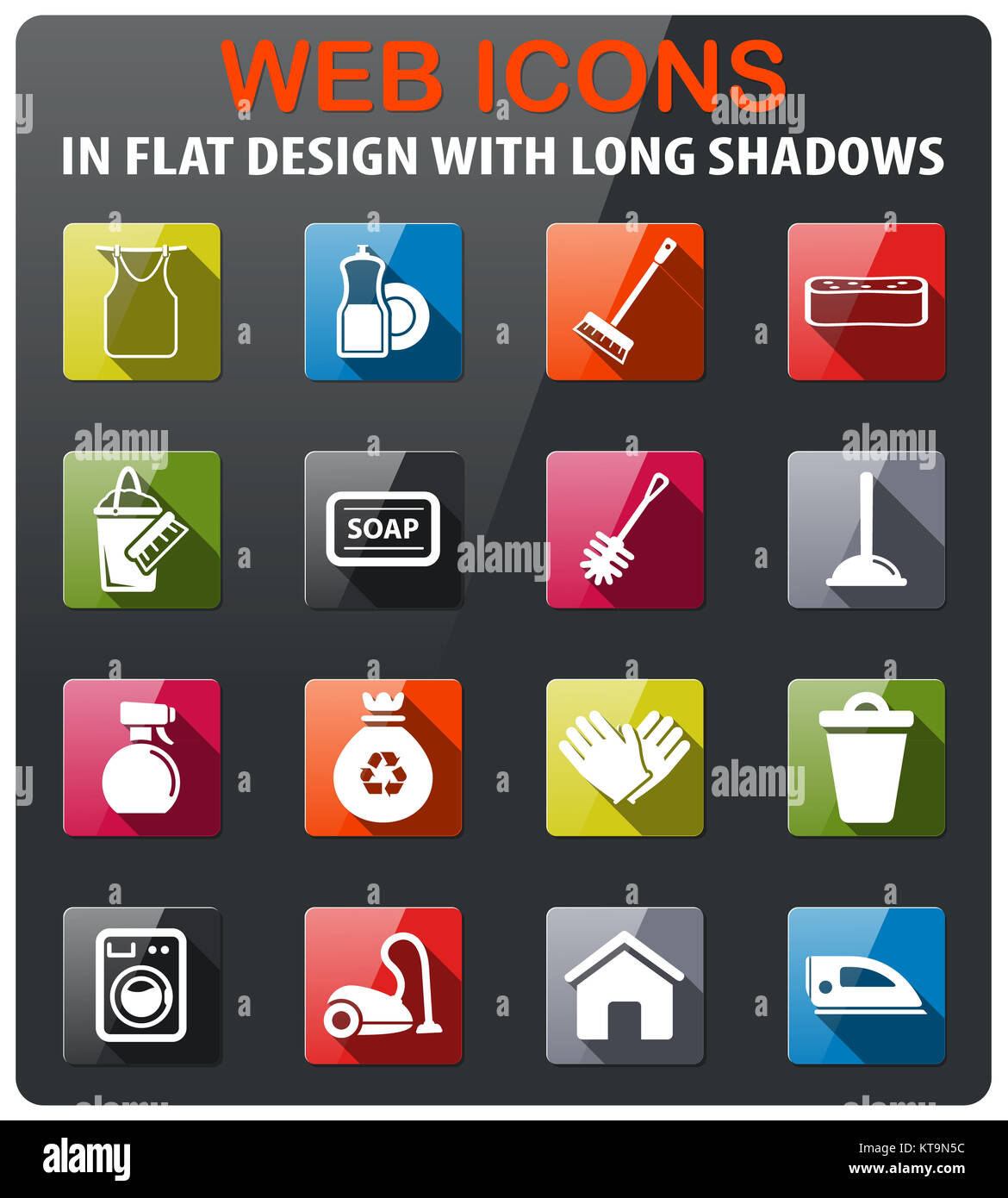 Cleaning service simply icons Stock Photo - Alamy