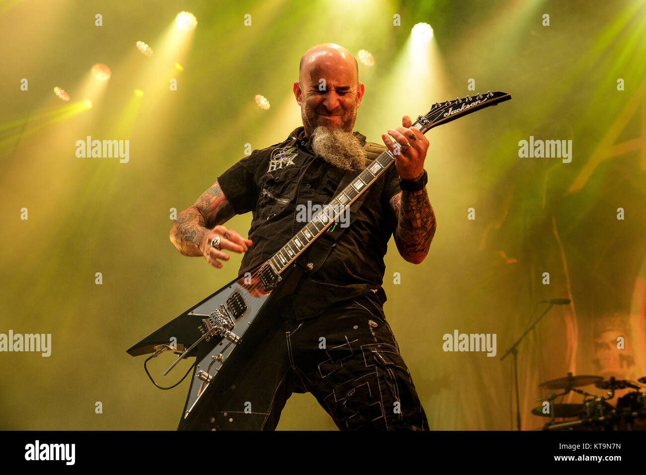 The American thrash metal band Anthrax performs a live concert during ...