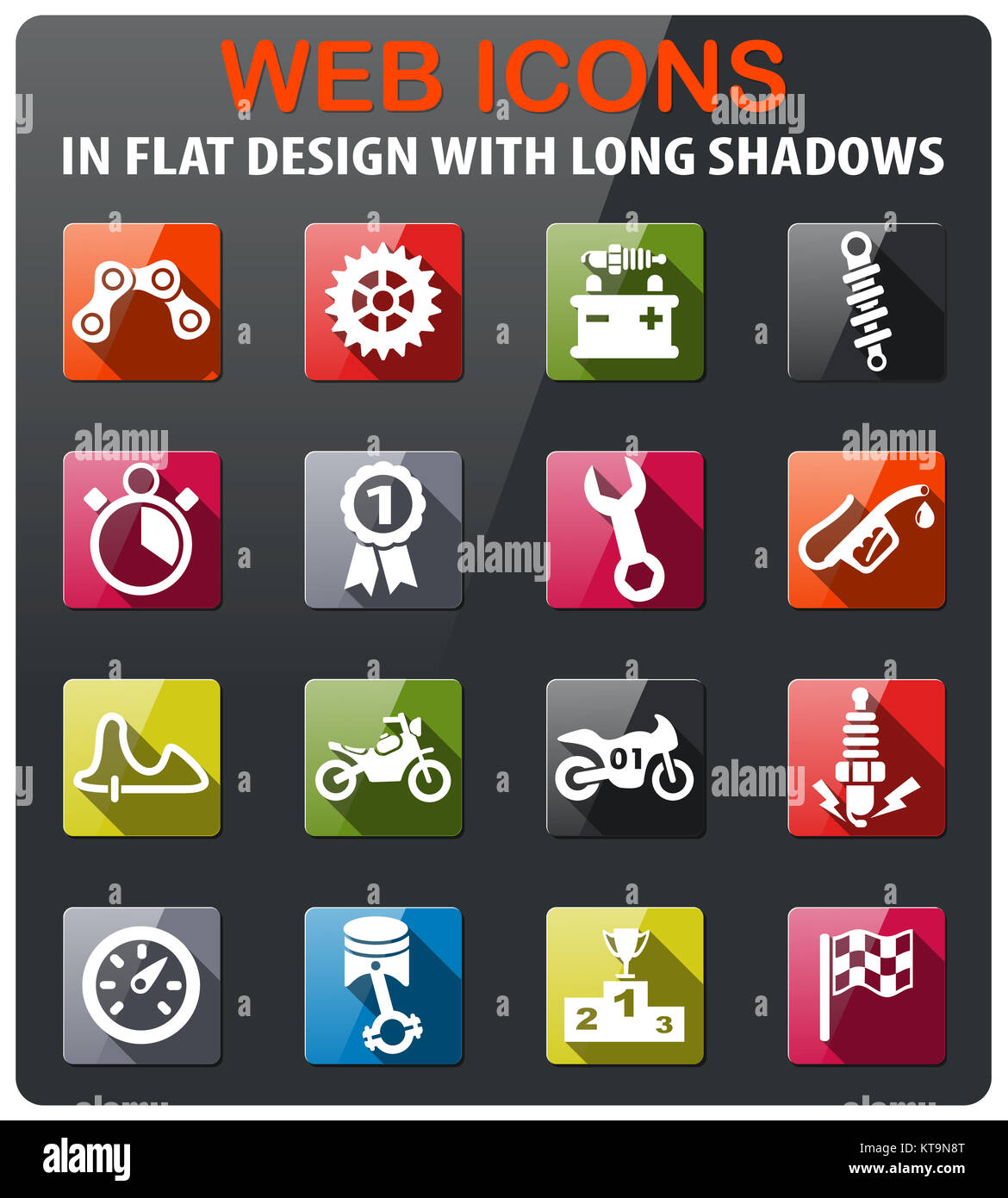 moto racing icon set Stock Photo - Alamy