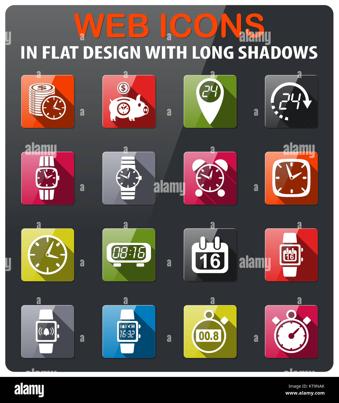 time icon set Stock Photo - Alamy