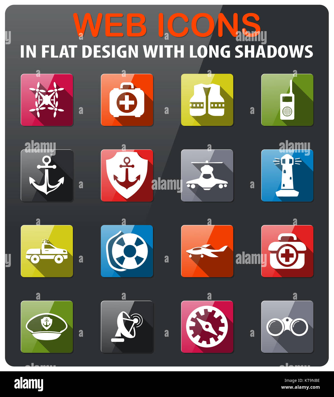 coast guard icon set Stock Photo - Alamy