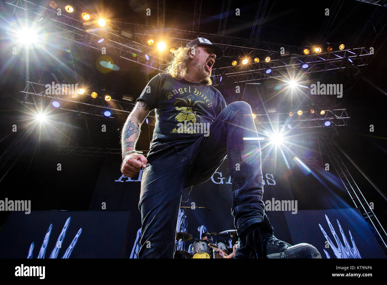 The Swedish death metal band At The Gates performs a live concert at ...