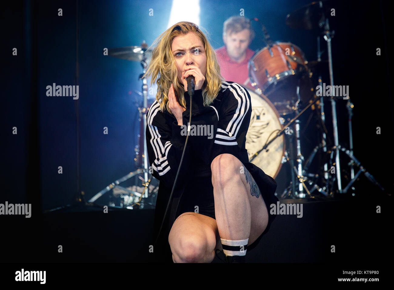 The Norwegian punk band Blood Command performs a live concert during ...