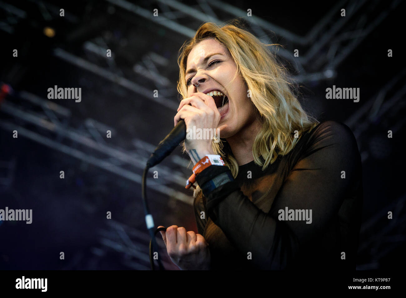 The Norwegian punk band Blood Command performs a live concert during ...