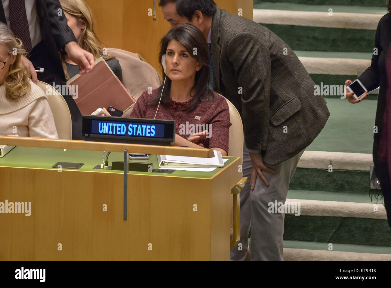 New York, United States. 21st Dec, 2017. US Ambassador to the UN Nikki ...