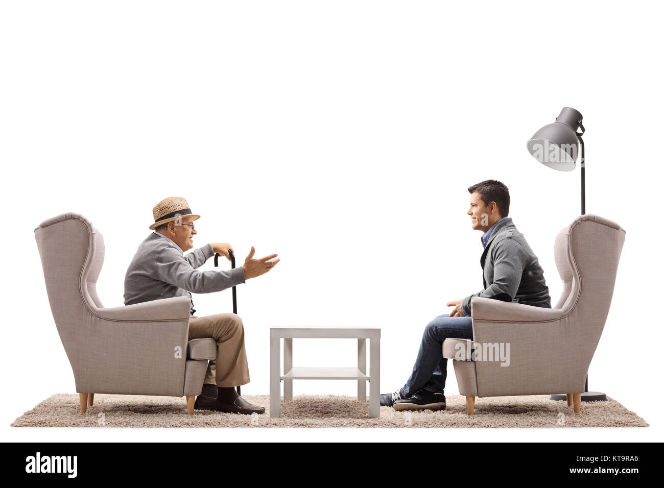 Father son having discussion Cut Out Stock Images & Pictures - Alamy