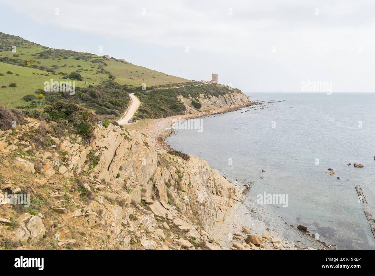 Guadalmesi watchtower, Strait Natural Park, Cadiz, Spain Stock Photo ...