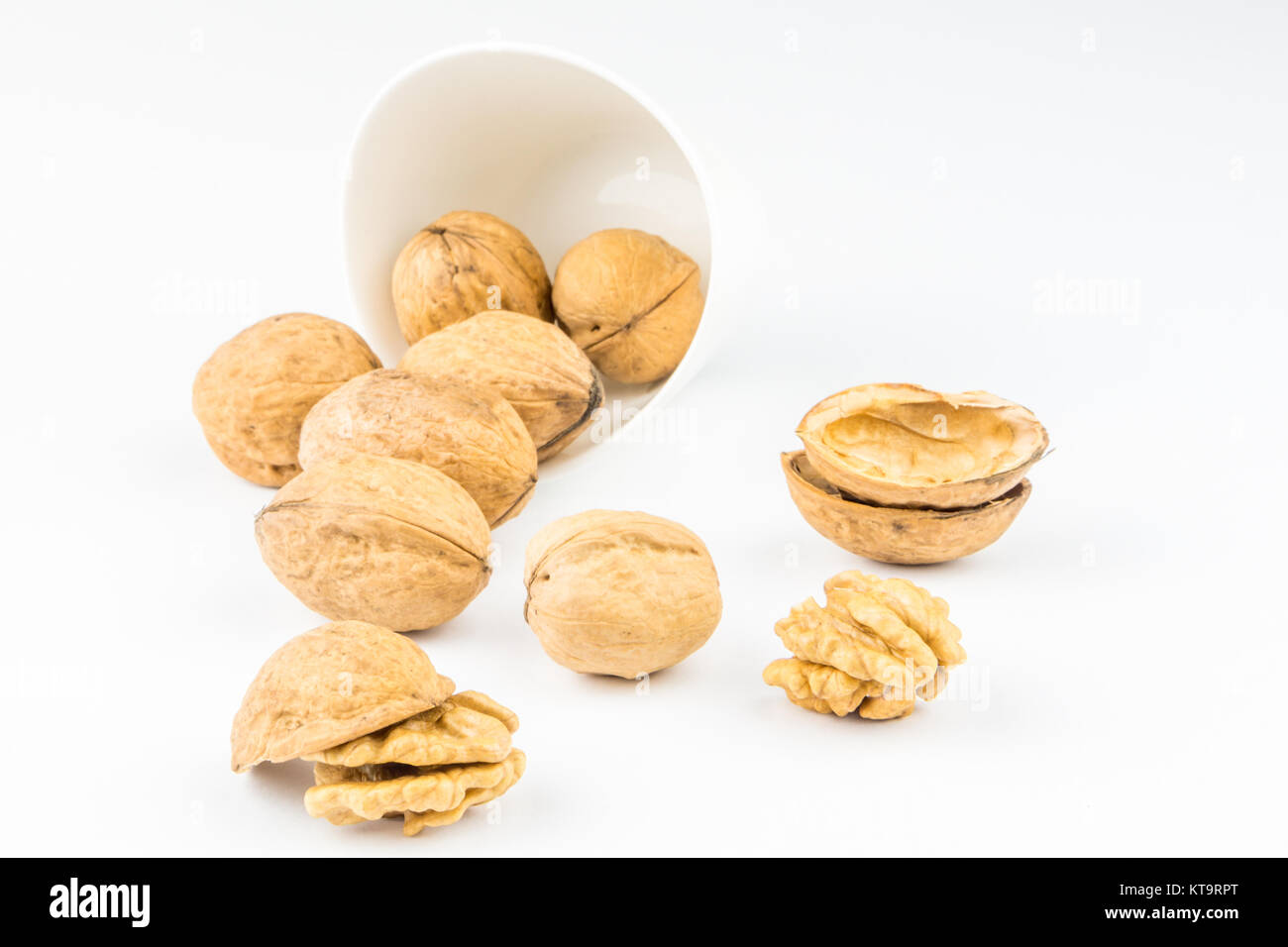 closeup view of wallnuts on white background Stock Photo - Alamy