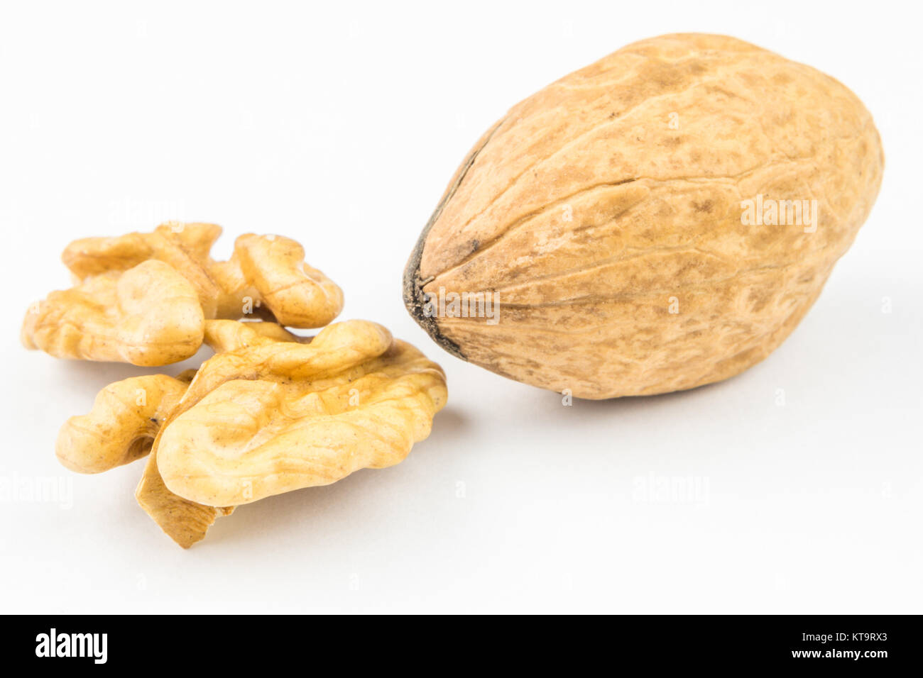 closeup view of wallnuts on white background Stock Photo - Alamy