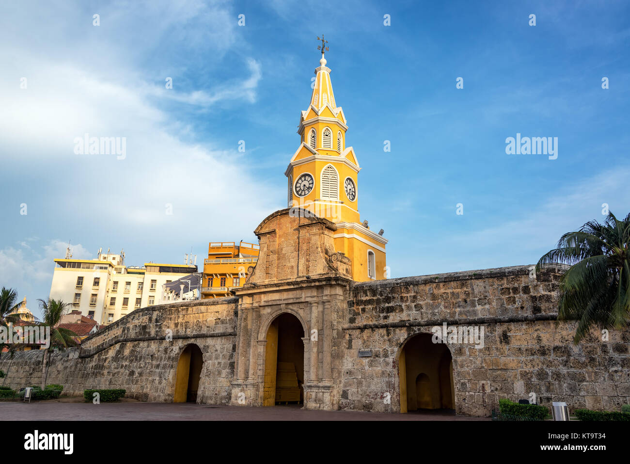 Early Morning Clock Tower Gate Stock Photo - Alamy