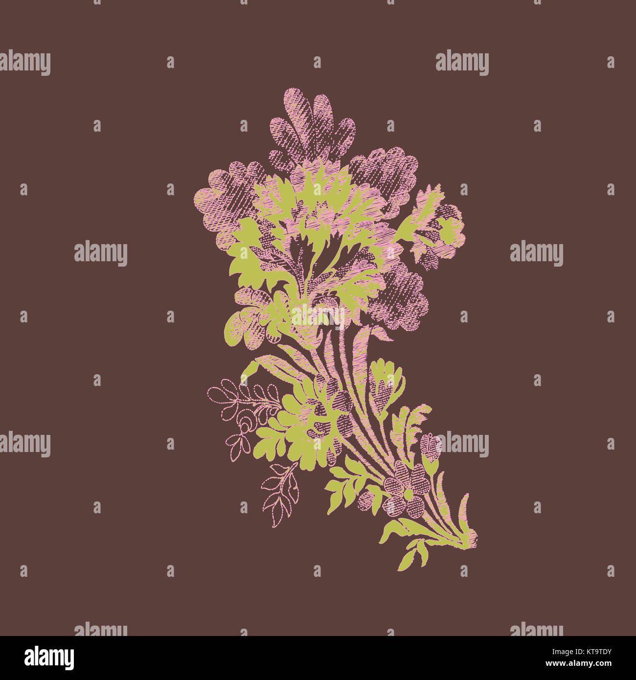 beautiful hand drawn flowers bouquet Stock Photo - Alamy