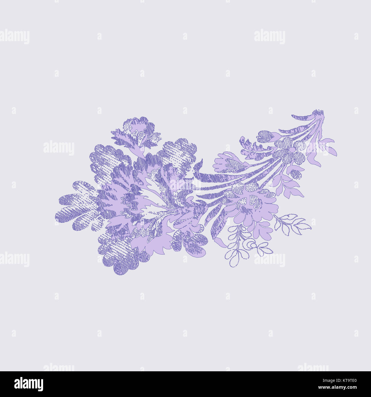 beautiful hand drawn flowers bouquet Stock Photo - Alamy