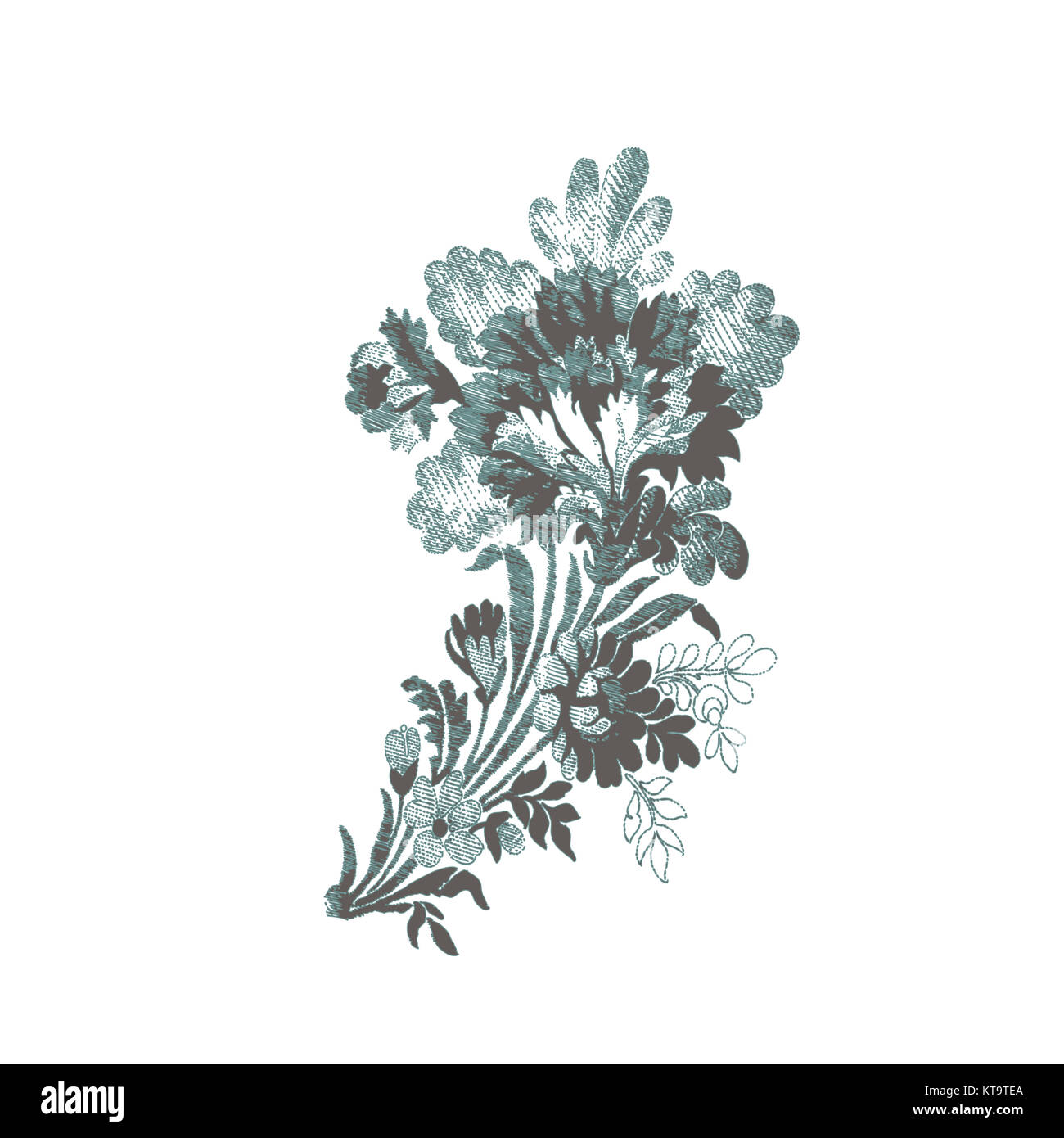 beautiful hand drawn flowers bouquet Stock Photo - Alamy