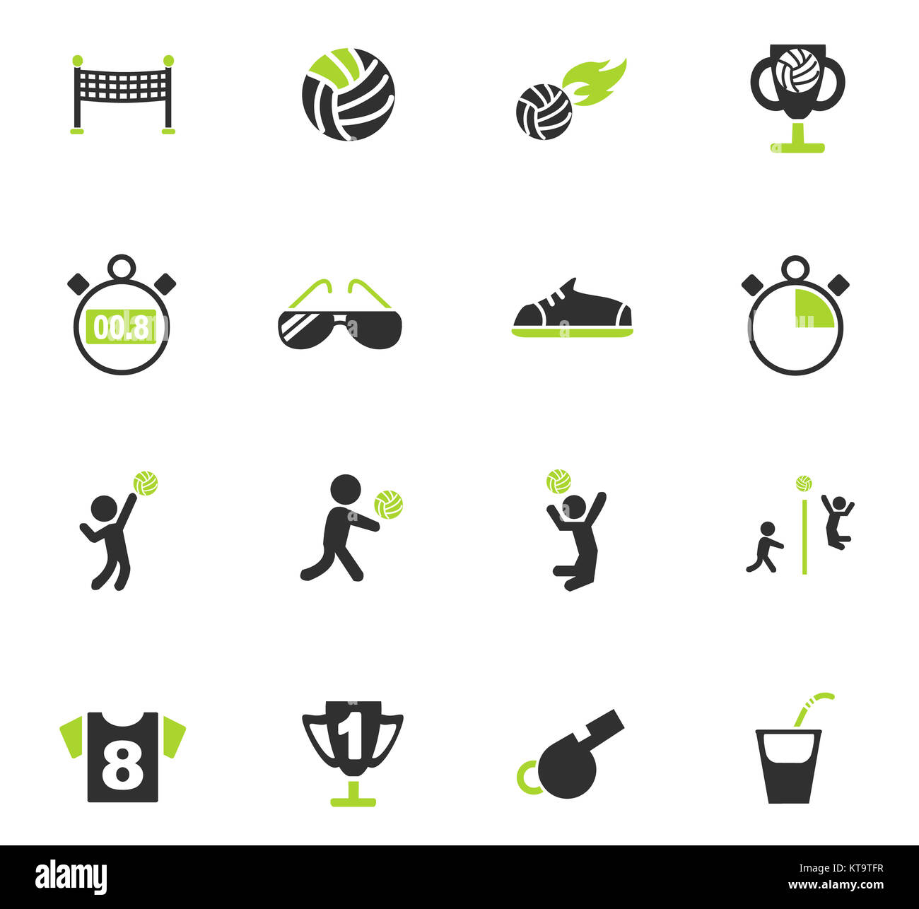 volleyball icon set Stock Photo - Alamy