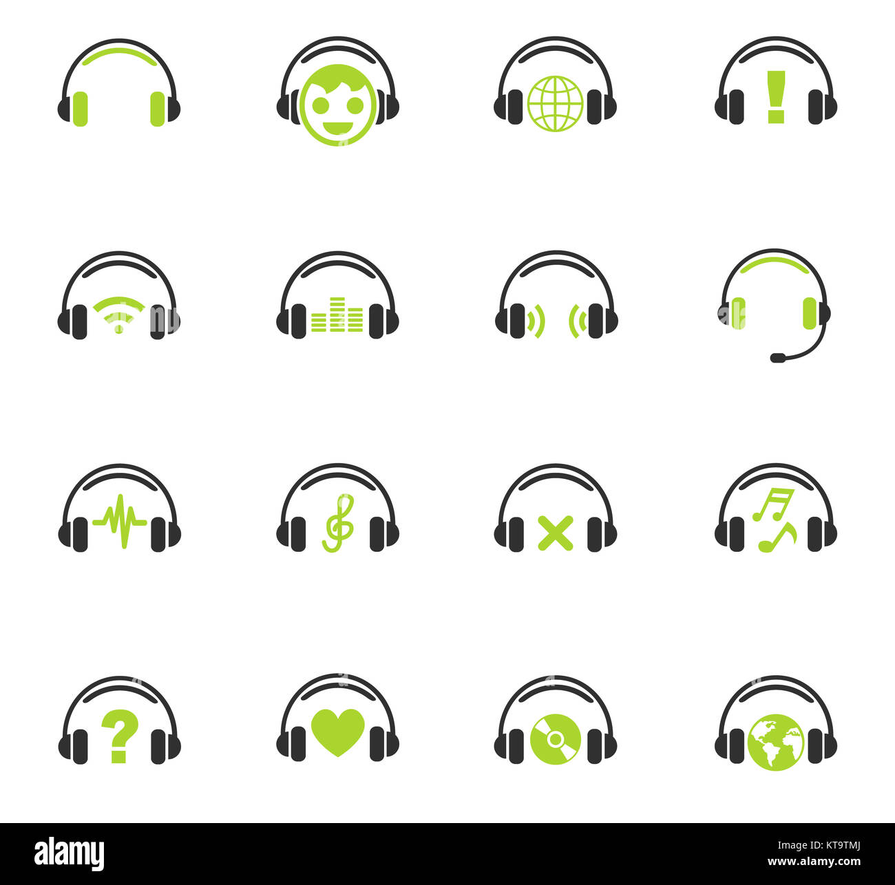 headphones icon set Stock Photo - Alamy