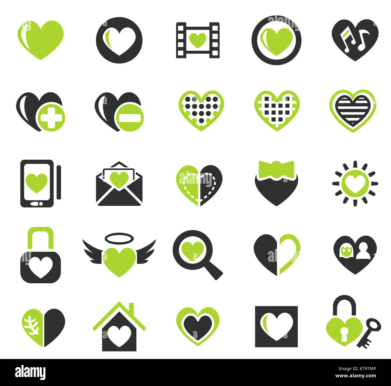 heart love icon set Stock Photo - Alamy