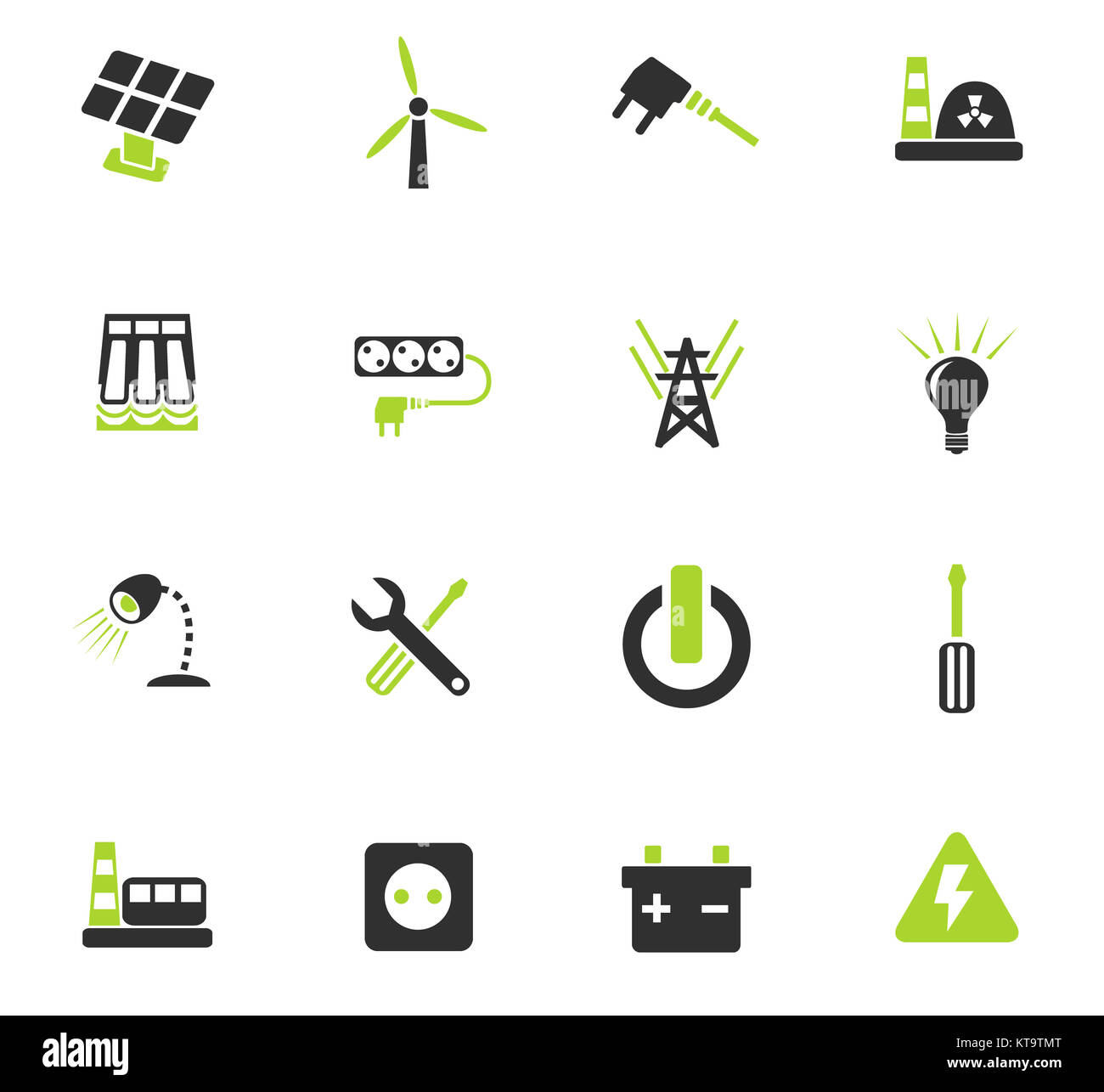 electricity icon set Stock Photo - Alamy