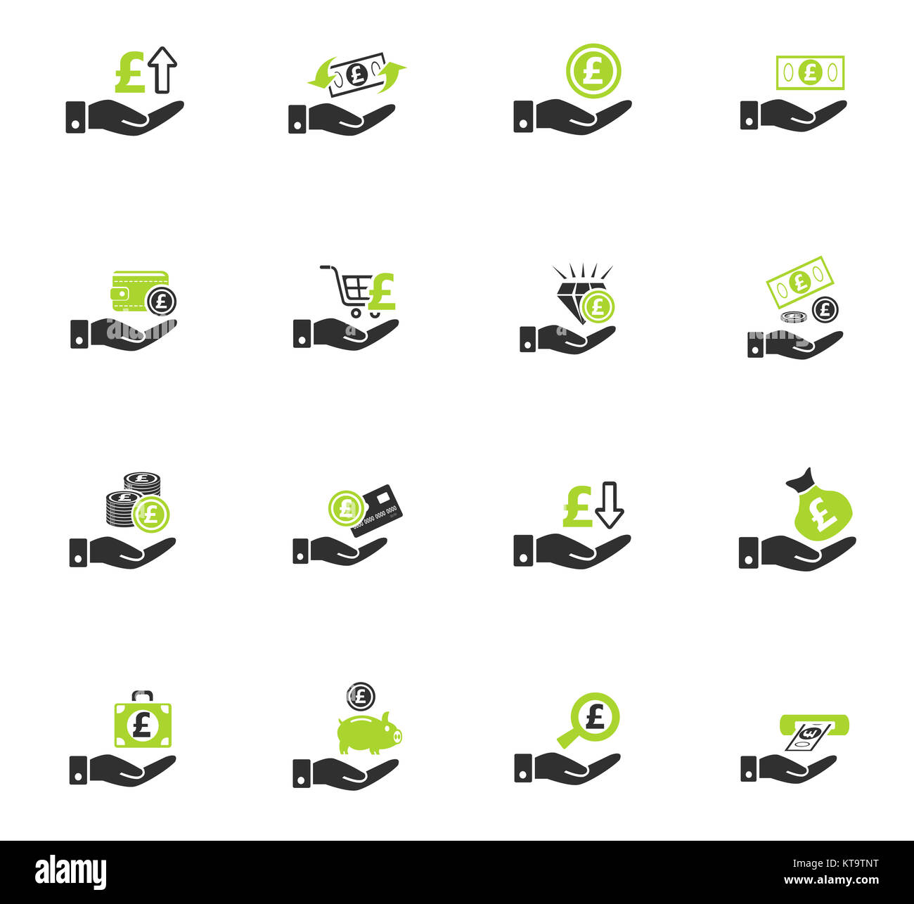 hand and money icon set Stock Photo - Alamy