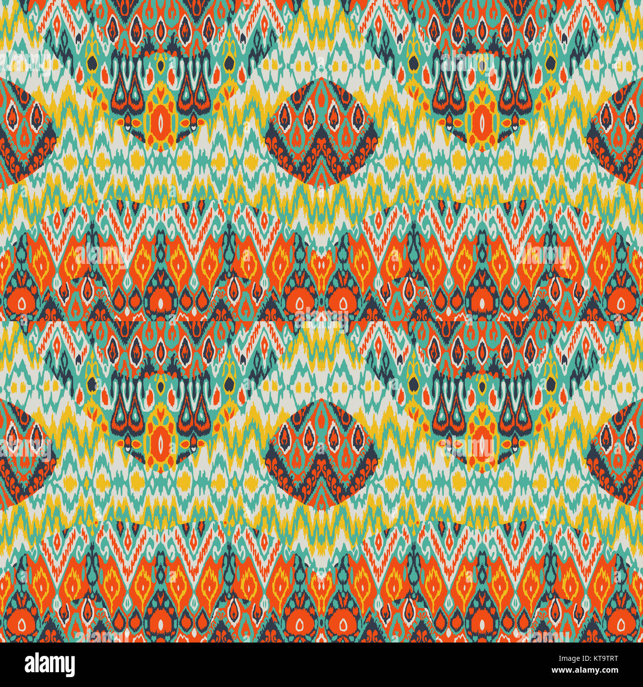 Patchwork Ethnic Bohemian Arabesque Pattern Print Seamless Zigzag