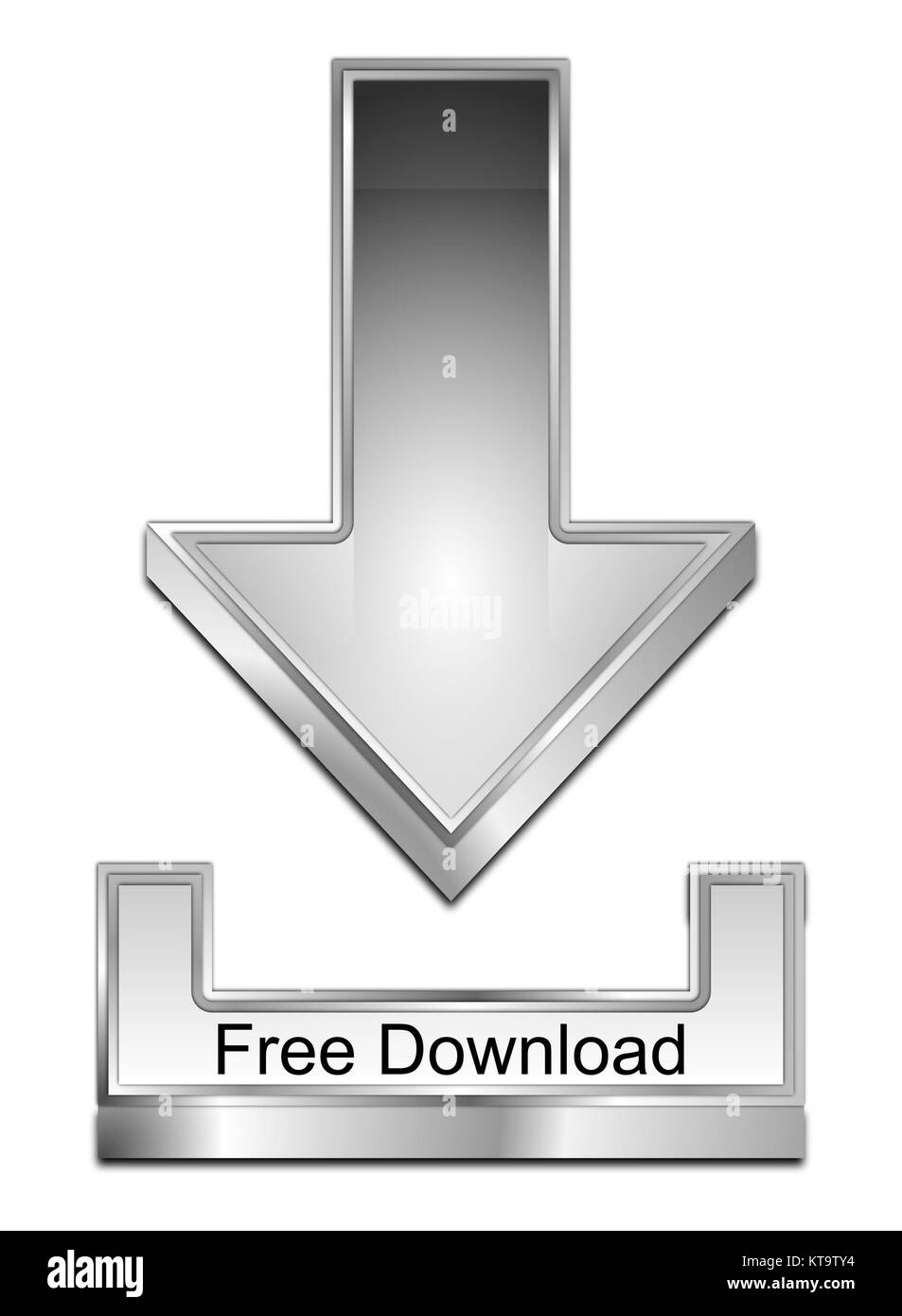 silver Free Download Symbol - 3D illustration Stock Photo - Alamy