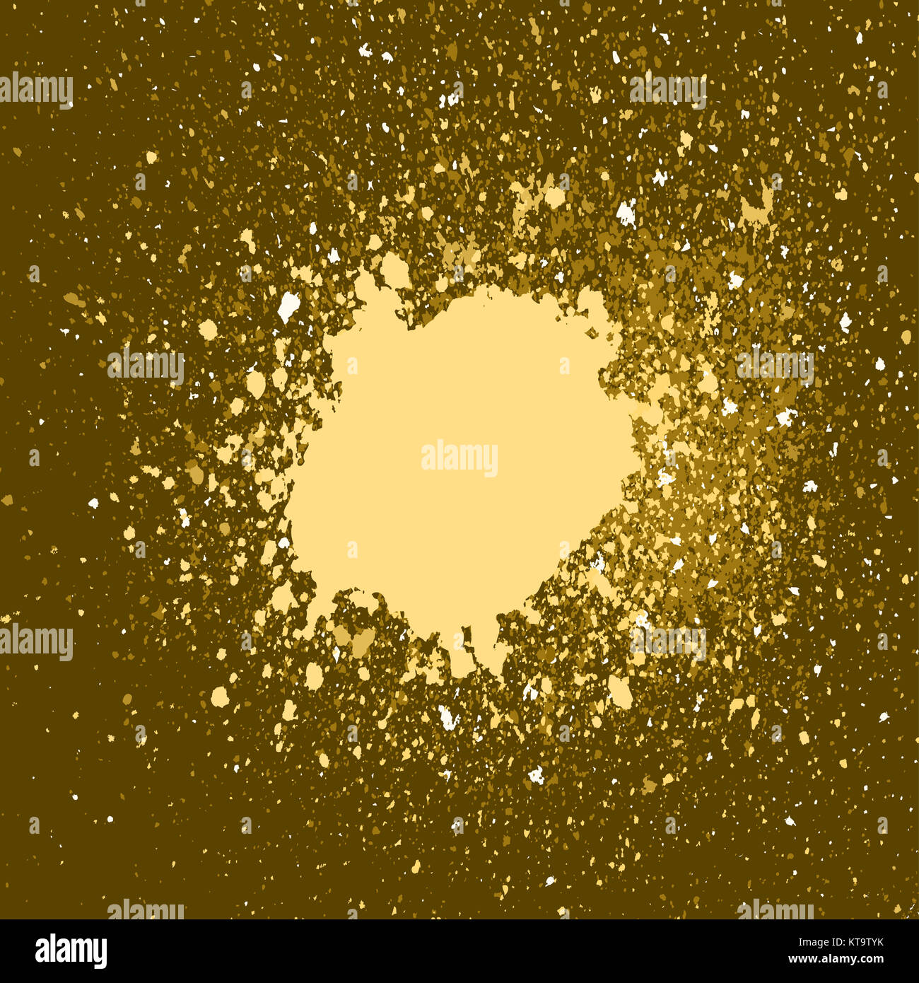Vector gold paint splash, splatter, and blob on black background Stock ...