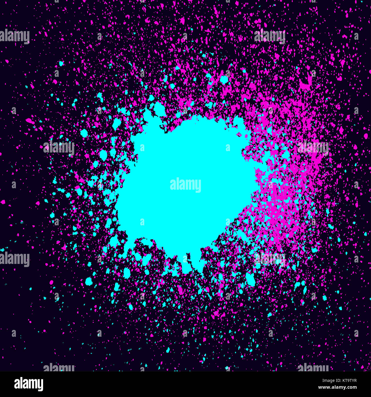 Colorful acrylic paint splatter, blob on black background. Neon Stock ...