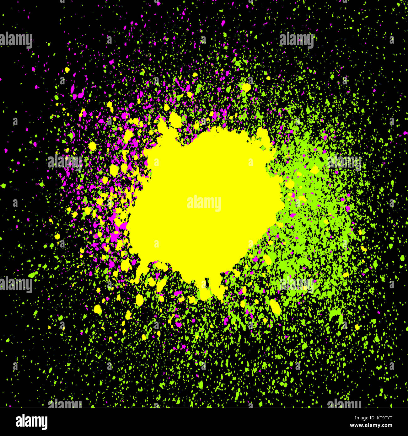 Colorful acrylic paint splatter, blob on black background. Neon Stock ...