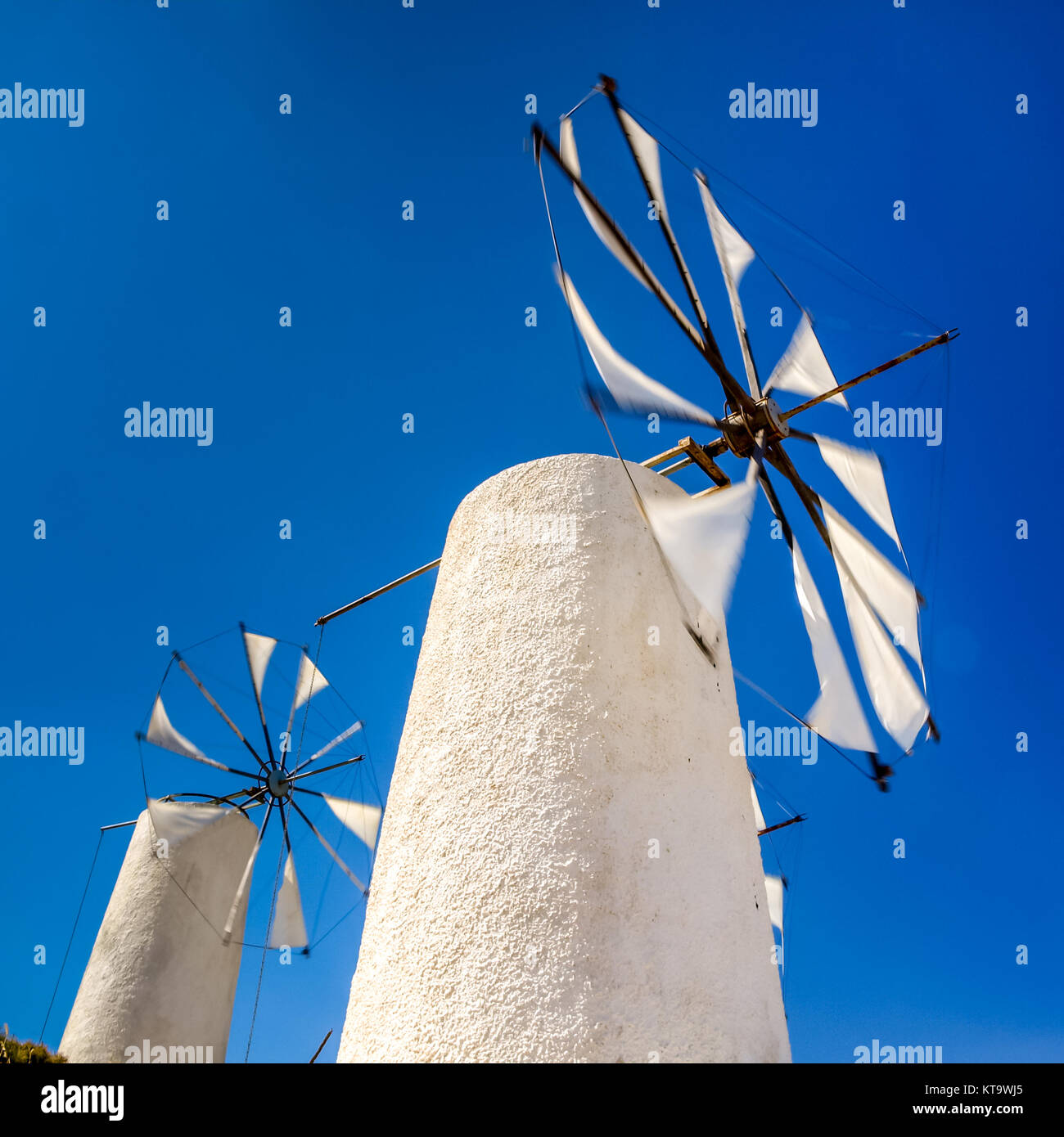 view of an old mill in crete near lasithi plateau Stock Photo - Alamy