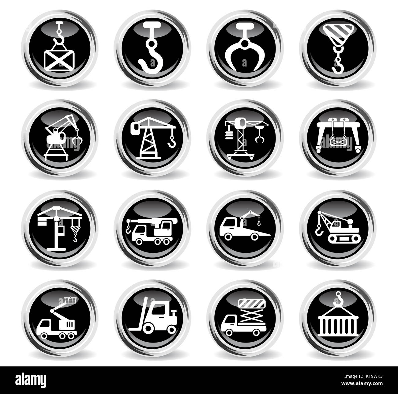 lifting machines icon set Stock Photo - Alamy