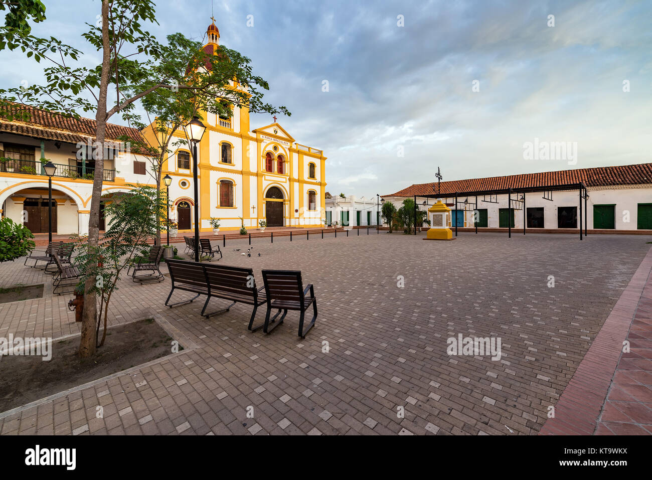 Plaza and Church in Mompox Stock Photo - Alamy