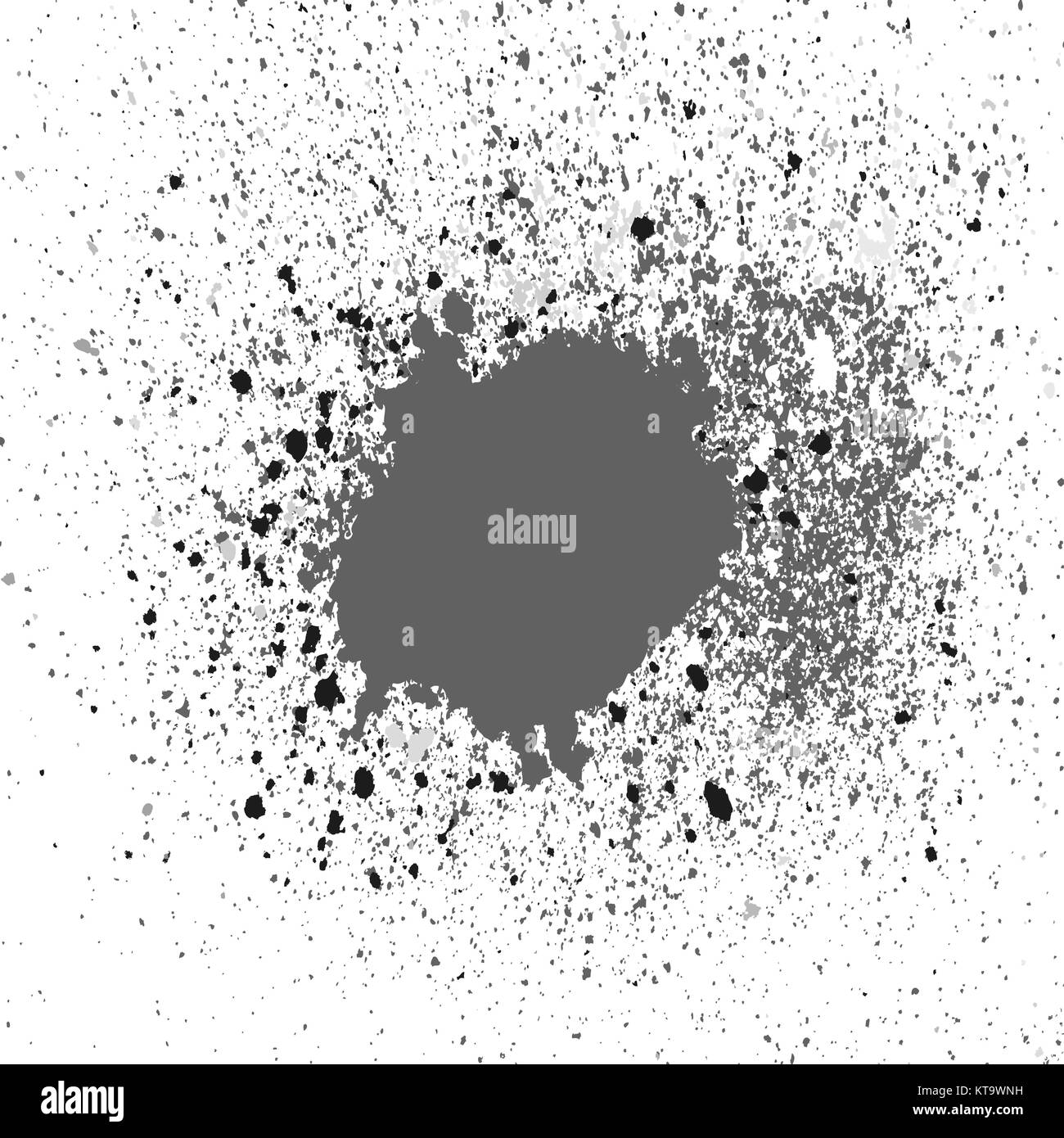 Vector silver paint splash, splatter, and blob shiny on white ba Stock ...