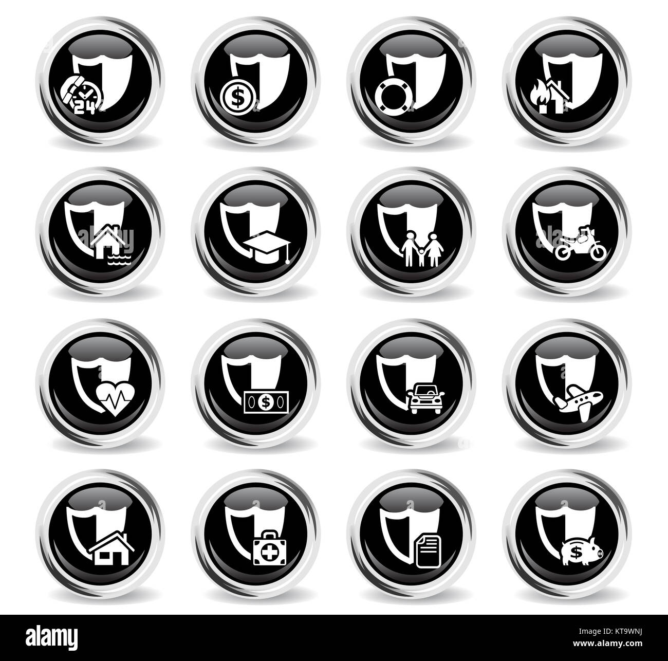 insurance icon set Stock Photo - Alamy