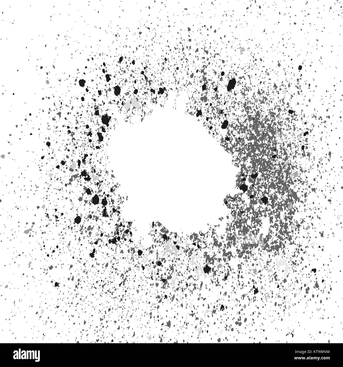 Vector silver paint splash, splatter, and blob shiny on white ba Stock ...